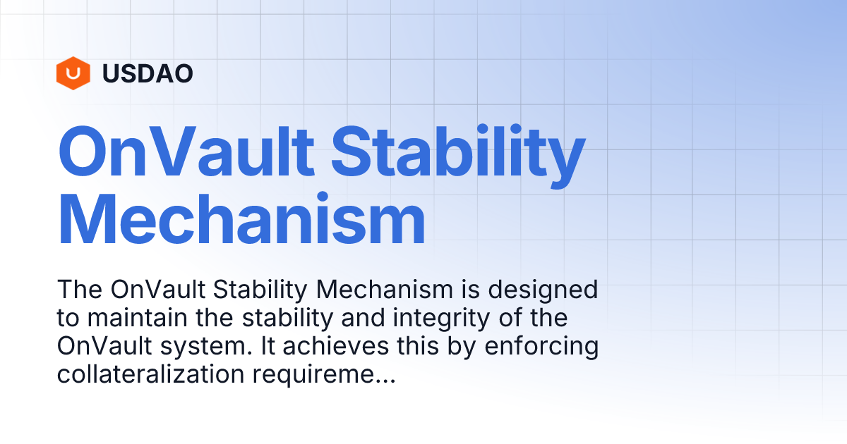 OnVault Stability Mechanism | USDAO